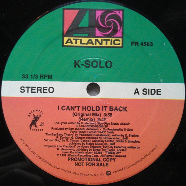 I Can't Hold It Back by K-Solo – Record Selector