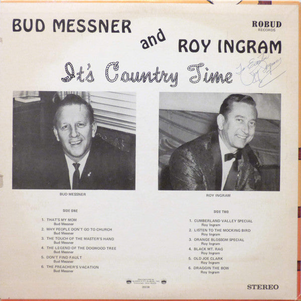 It's Country Time by Bud Messner and Roy Ingram – Record Selector